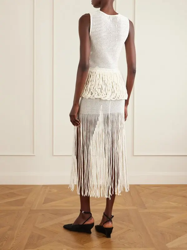 Alaïa Open-knit Top - White