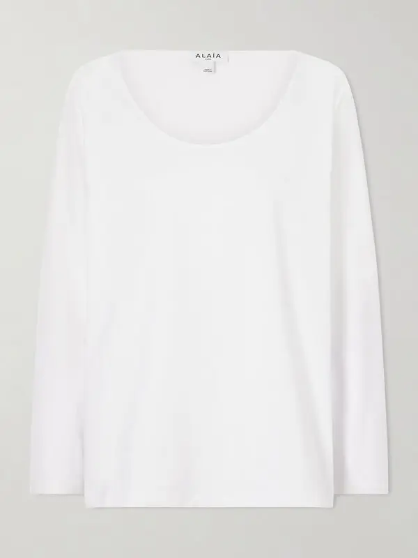 Alaïa Cotton-jersey Long-sleeve T-shirt - White
