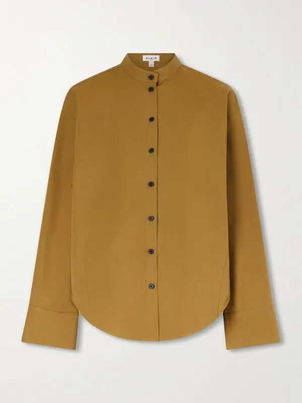 Alaïa Oversized Cotton-poplin Shirt - Brown