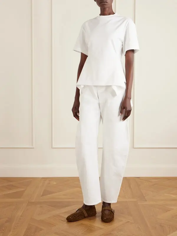 Alaïa Pleated Cotton-jersey T-shirt