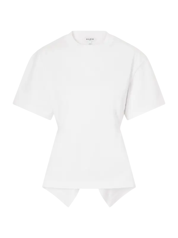 Alaïa Pleated Cotton-jersey T-shirt - White