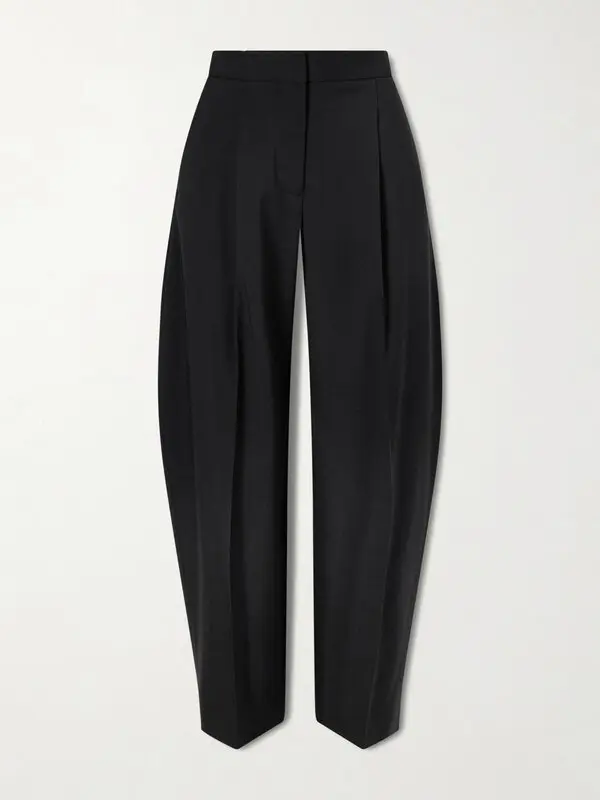 Alaïa Pleated Wool-blend Gabardine Tapered Trousers