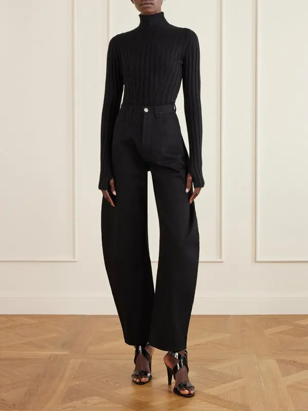 Alaïa 90 Leather Sandals - Black