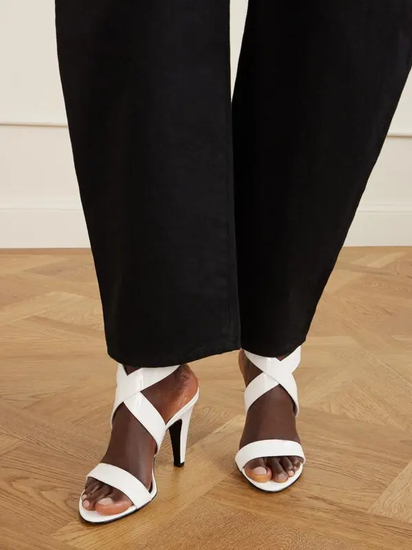 Alaïa 90 Leather Sandals - White