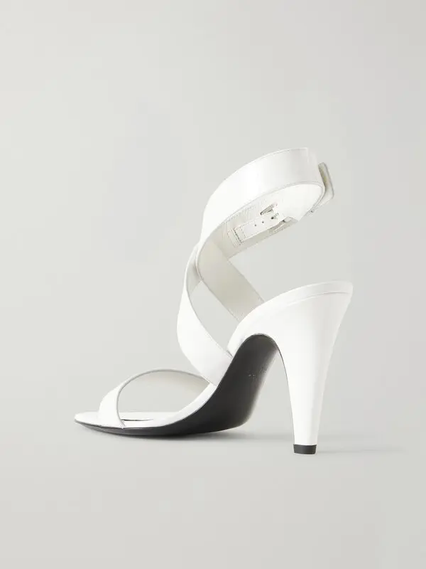 Alaïa 90 Leather Sandals - White