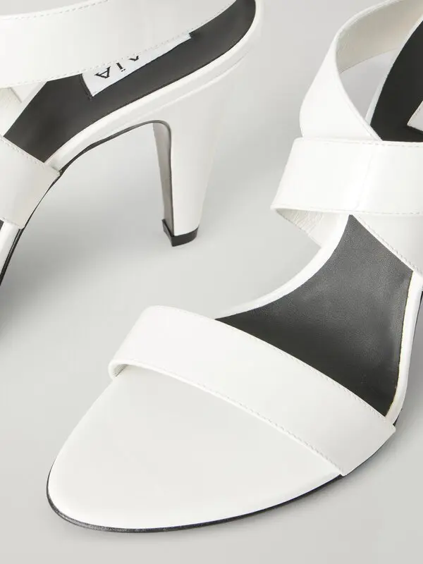 Alaïa 90 Leather Sandals - White