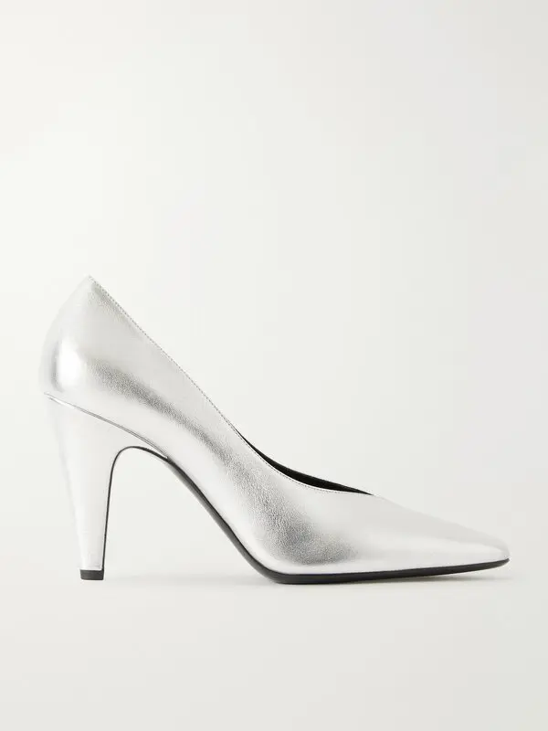 Alaïa 90 Metallic Leather Pumps - Silver