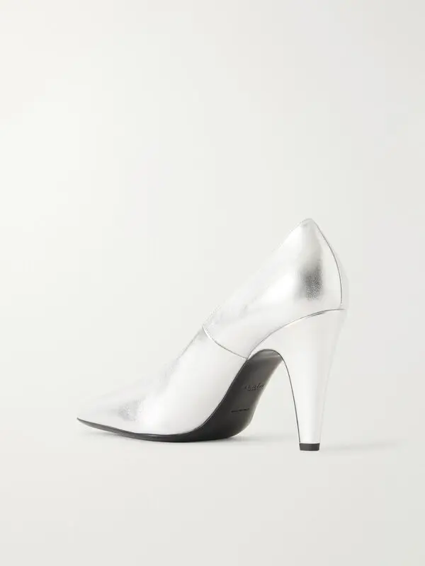 Alaïa 90 Metallic Leather Pumps - Silver