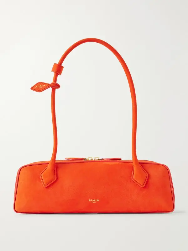 Alaïa Le Teckel Medium Nubuck Shoulder Bag - Orange