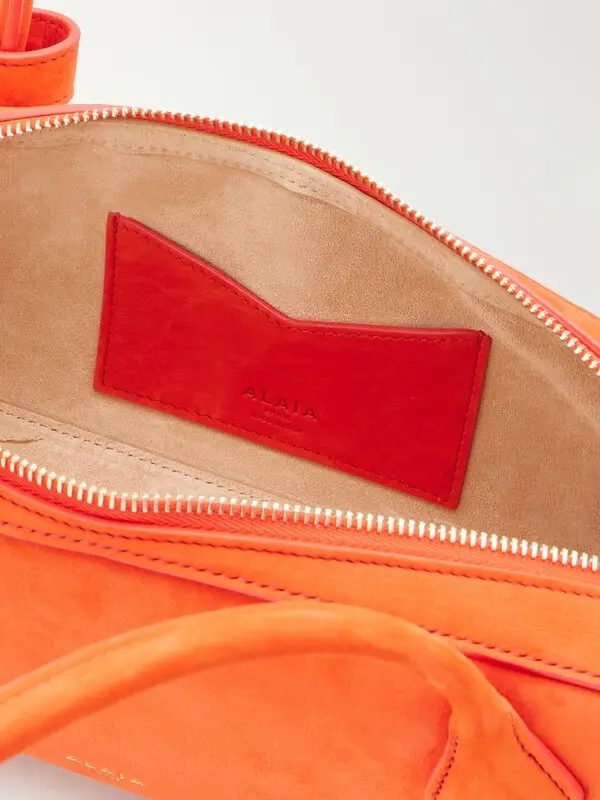 Alaïa Le Teckel Medium Nubuck Shoulder Bag - Orange