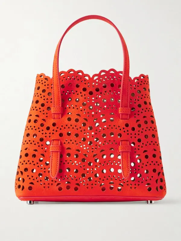 Alaïa Mina 20 Laser-cut Leather Tote - Orange