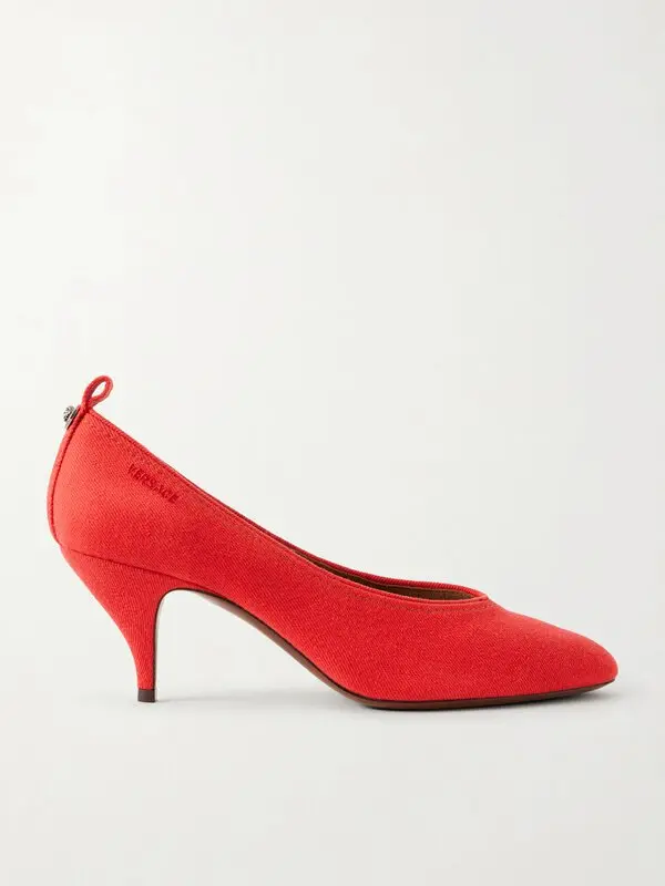 Versace Tina 65 Mm Denim Pumps - Red