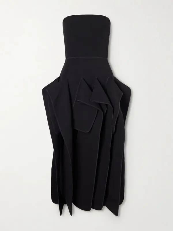 Maticevski Breakout Strapless Crepe Midi Dress - Black