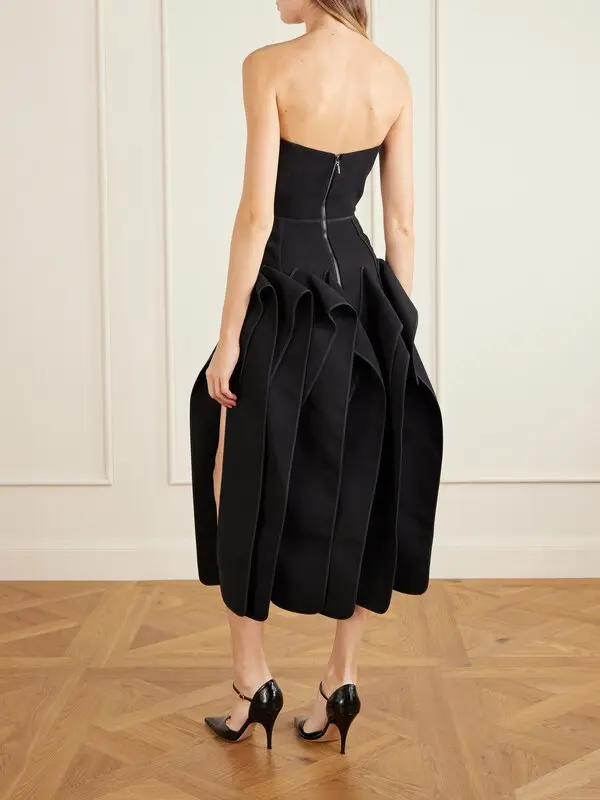 Maticevski Breakout Strapless Crepe Midi Dress - Black