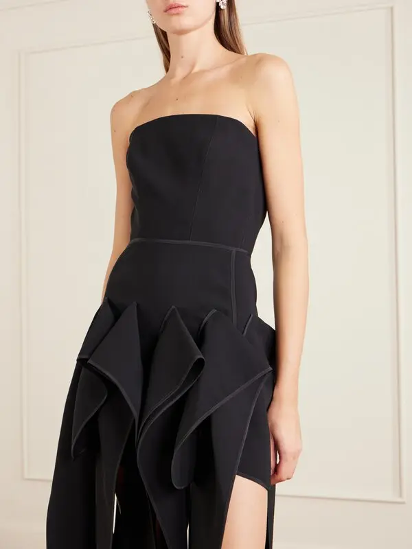 Maticevski Breakout Strapless Crepe Midi Dress - Black