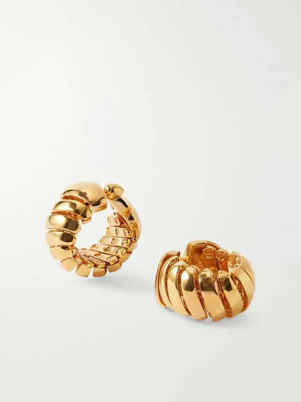 Alaïa Tone Hoop Earrings - Gold