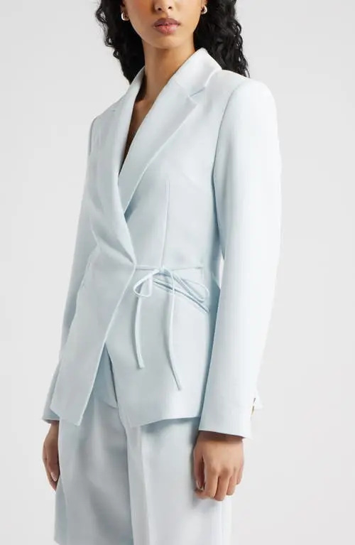 OPEN EDIT Side Tie Blazer - Blue Breeze