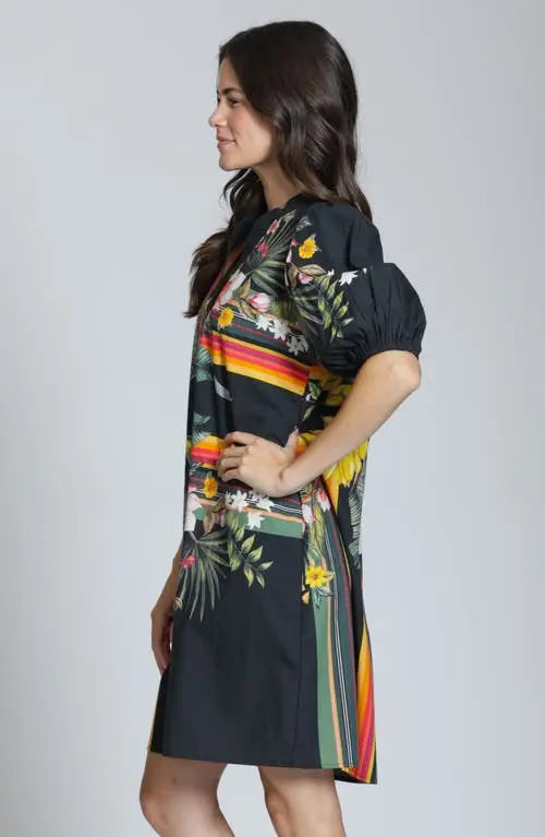 APNY Puff Sleeve Minidress - Yellow Multi