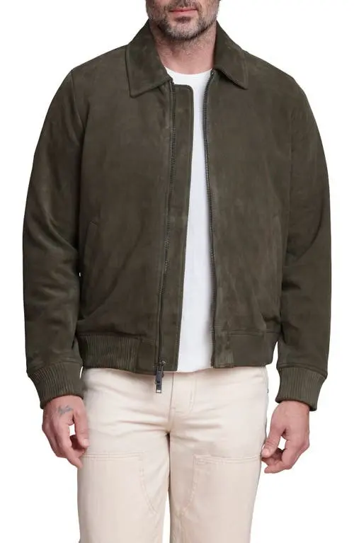 Bagatelle Suede Bomber Jacket - Chive