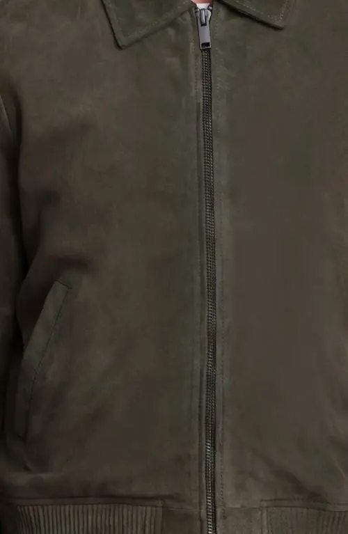 Bagatelle Suede Bomber Jacket - Chive