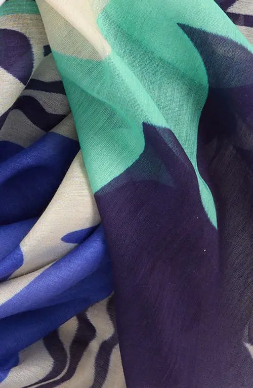 Echo Escape Print Cotton & Silk Square Scarf