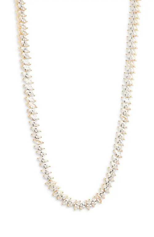 Nordstrom Marquise Cubic Zirconia Eternity Necklace - Clear- Gold
