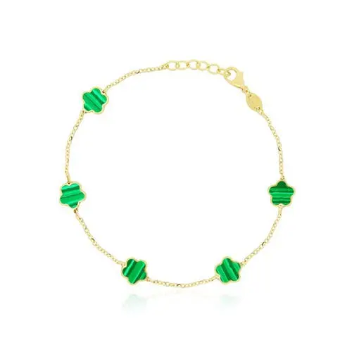 THE LOVERY FINE JEWELRY Flower Bracelet - Malachite