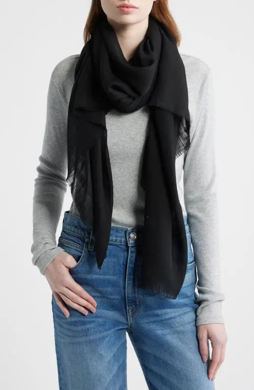 Treasure & Bond Lighweight Sequin Fringe Scarf - Black