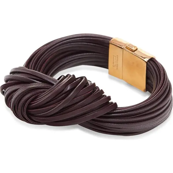 Bottega Veneta Knotted Leather Bracelet - 2241 Dark Barolo