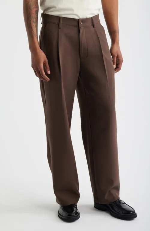 OPEN EDIT Relaxed Pleated Stretch Twill Trousers