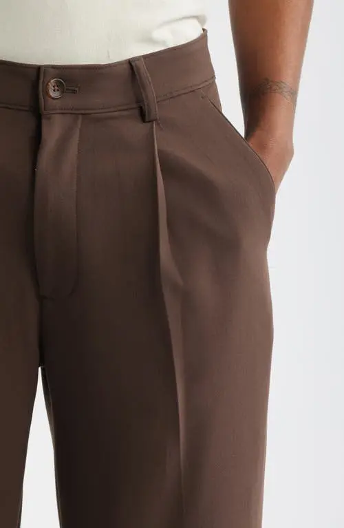 OPEN EDIT Relaxed Pleated Stretch Twill Trousers
