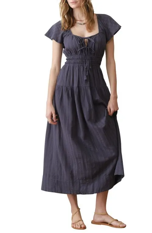 Marine Layer Skye Cotton Midi Dress - Indigo