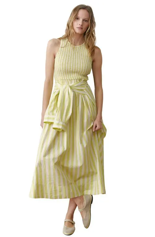 Marine Layer Darcy Smocked Poplin Maxi Dress