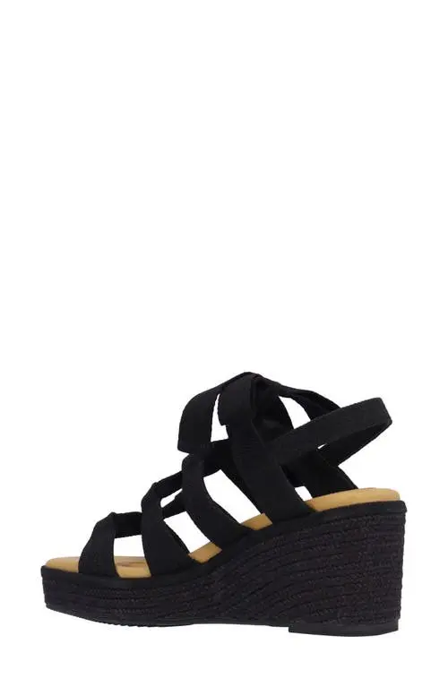J. Reneé Garlynn Lace-up Platform Wedge Sandal - Black