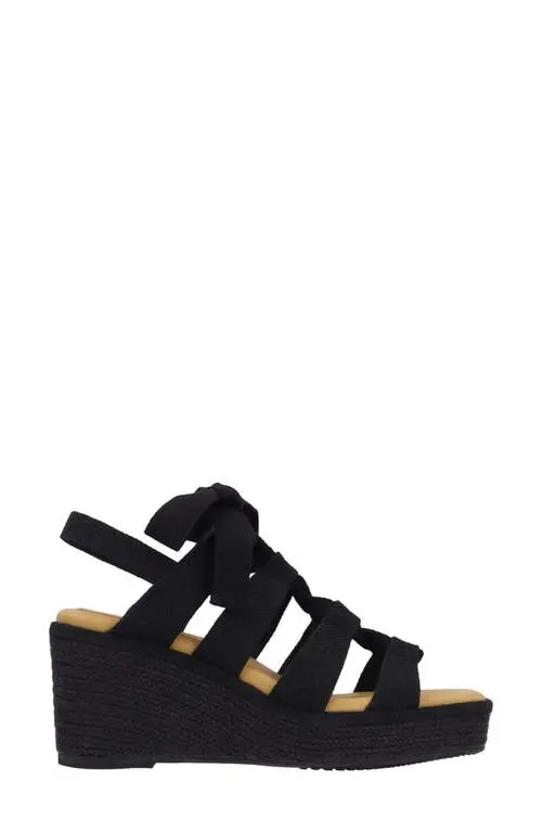 J. Reneé Garlynn Lace-up Platform Wedge Sandal - Black