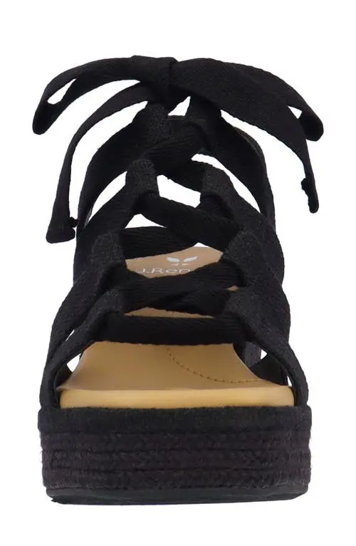 J. Reneé Garlynn Lace-up Platform Wedge Sandal - Black