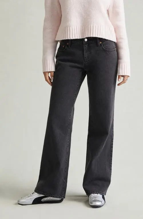 PACSUN Zoe Low Rise Wide Leg Girlfriend Jeans - Black