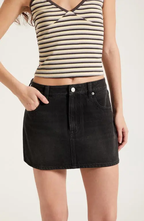 PACSUN Bella Denim Miniskirt - Black