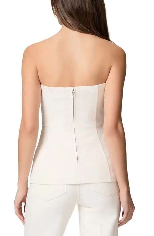 Paige Fiana Strapless Denim Top - Tonal Ecru