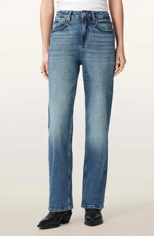 ALLSAINTS Ida High-waist Straight-leg Jeans - Mid Indigo