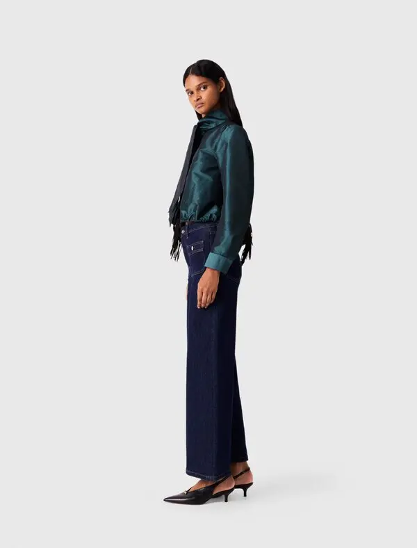 Maje Wide Leg Jeans With Patch Pockets