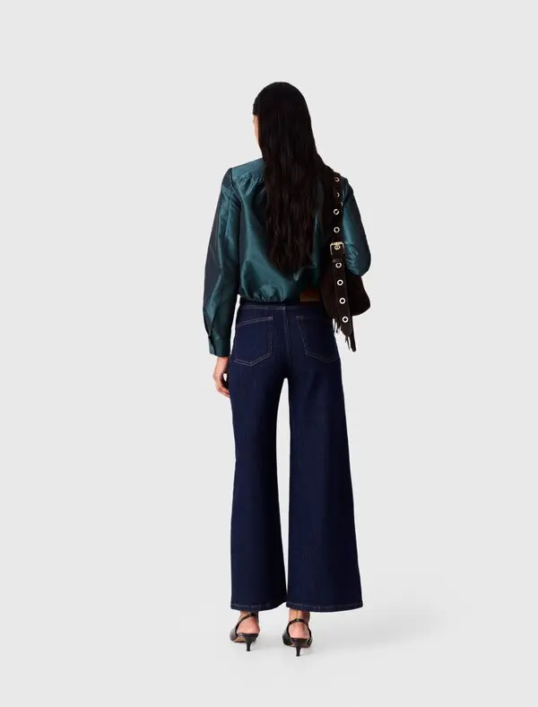 Maje Wide Leg Jeans With Patch Pockets