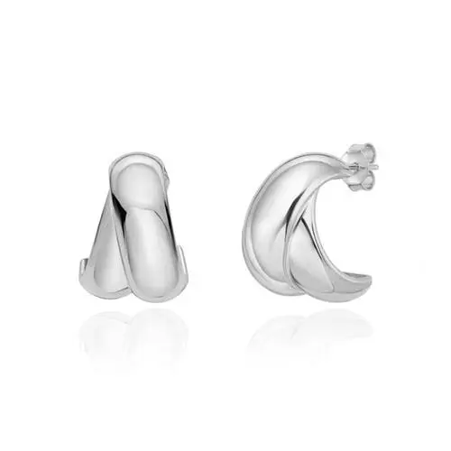 THE LOVERY Crossover Hoop Earrings - Sterling Silver