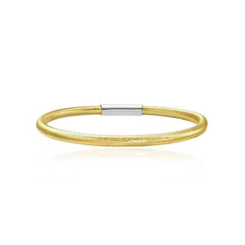 THE LOVERY FINE JEWELRY Classic Stretch Bangle - Goldlated Sterling Silver