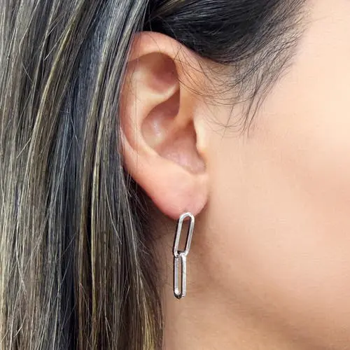 THE LOVERY FINE JEWELRY Paperclip Link Drop Earrings