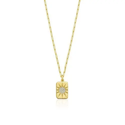 THE LOVERY FINE JEWELRY Starburst Locket Necklace - Goldlated Sterling Silver