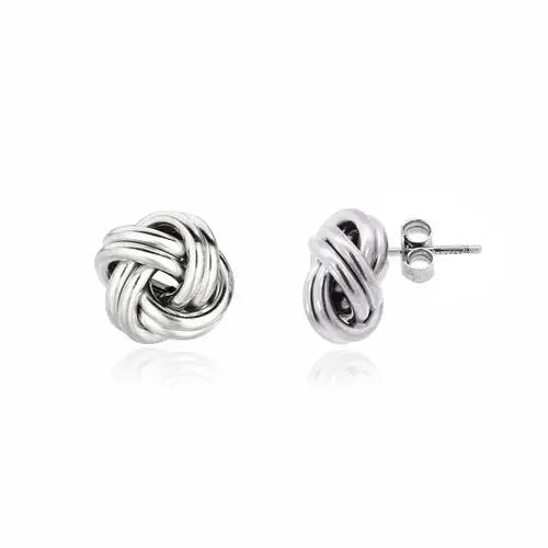 THE LOVERY Polished Knot Stud Earrings - Sterling Silver