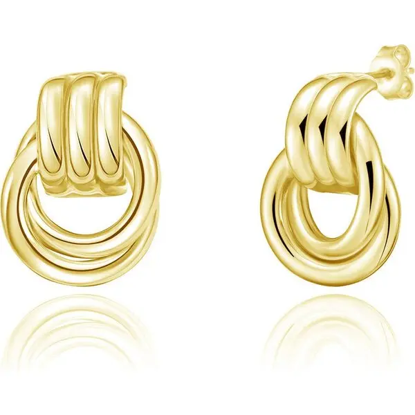 THE LOVERY FINE JEWELRY Door Knocker Stud Earrings - Goldlated Sterling Silver