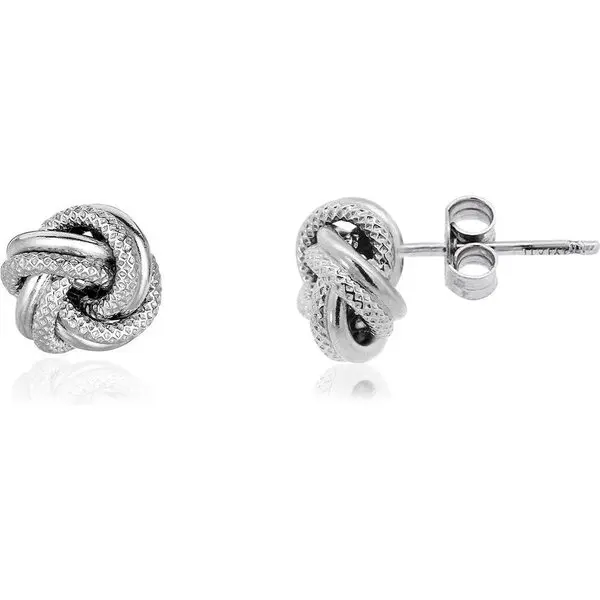 THE LOVERY FINE JEWELRY Textured Knot Stud Earrings - Sterling Silver