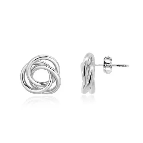 THE LOVERY Loopy Knot Stud Earrings - Sterling Silver